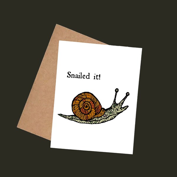 Snail Card - Etsy