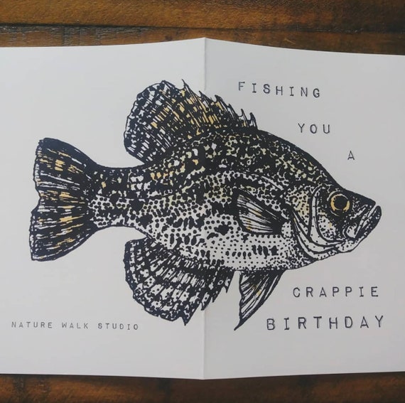 Fishing You a Crappie Birthday Greeting Card | Etsy