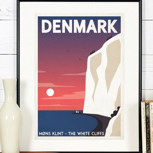 Denmark Print: Vintage Danish Castle Travel Poster - Etsy