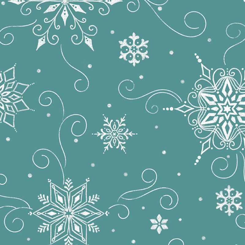 Teal Holiday Fabric - Etsy