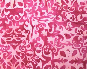 Batik, Pink Batik Fabric, Batik by the Half Yard, Pink Fabric, Multi ...