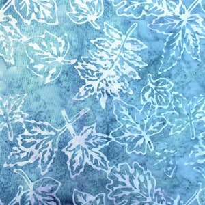 Light Blue and Purple Batik With Leaves Fabric by the Half Yard - Etsy