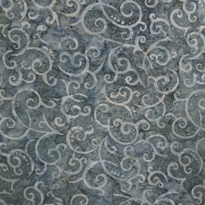 Light Blue and Green Watercolor Batik With Spiral Pattern Batik Fabric ...