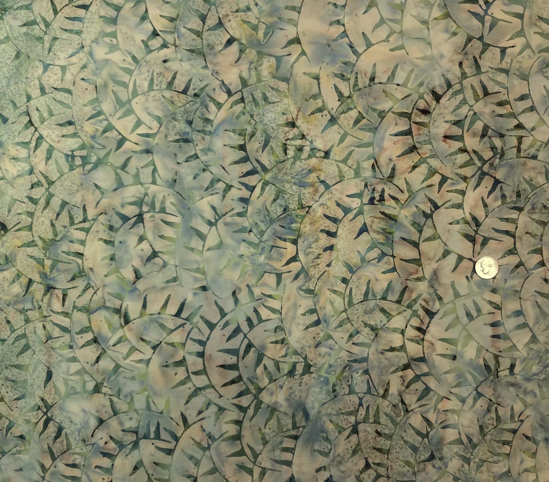 Light Blue Batik With Green Spiky Plants Batik by the Half Yard - Etsy