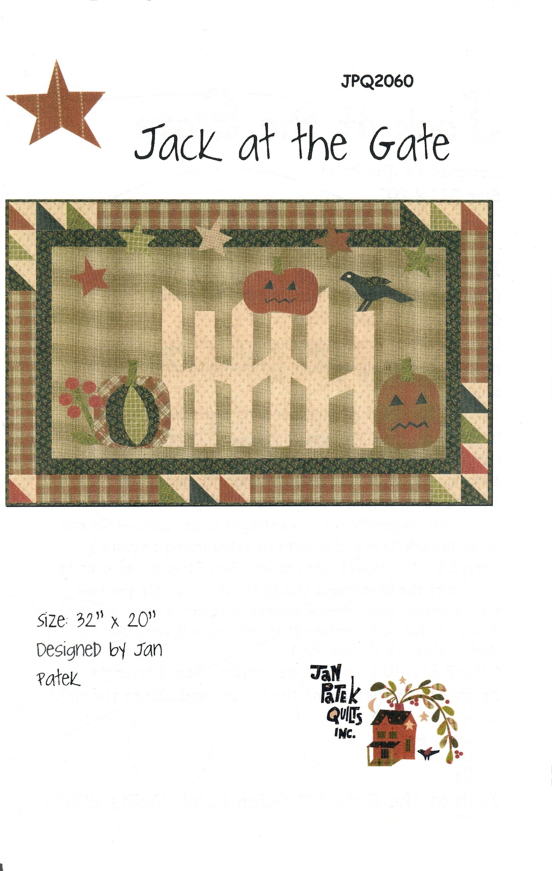 Jack at the Gate Pattern by Jan Patek Quilts, Inc. - Etsy