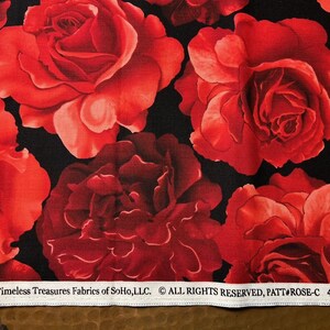 Red Rose Blossom by Timeless Treasures Floral Fabric With Red Roses ...