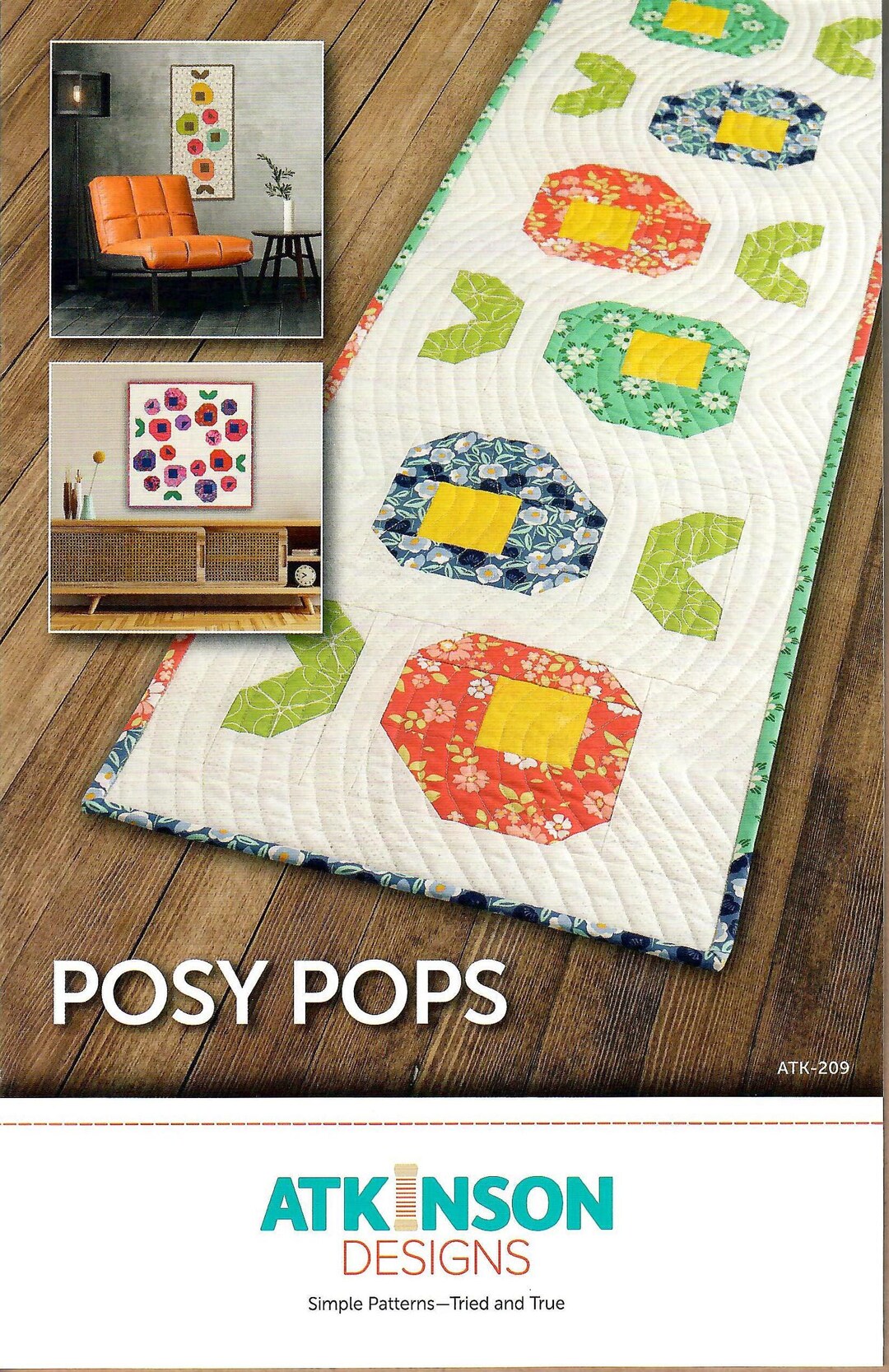 Posy Pops by Atkinson Designs Quilted Floral Table Runner and Wall ...