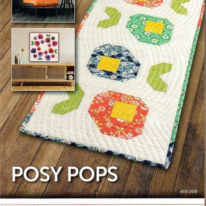 Posy Pops by Atkinson Designs Quilted Floral Table Runner and Wall ...