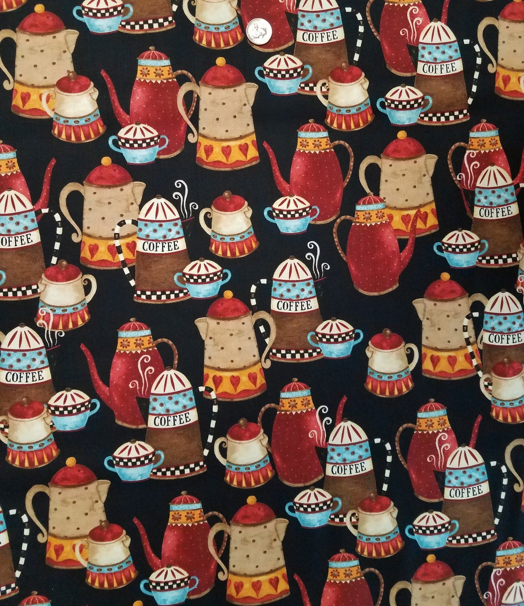 Coffee House Fabric by Debi Hron - Henry Glass & Co. Fabric by the Half ...