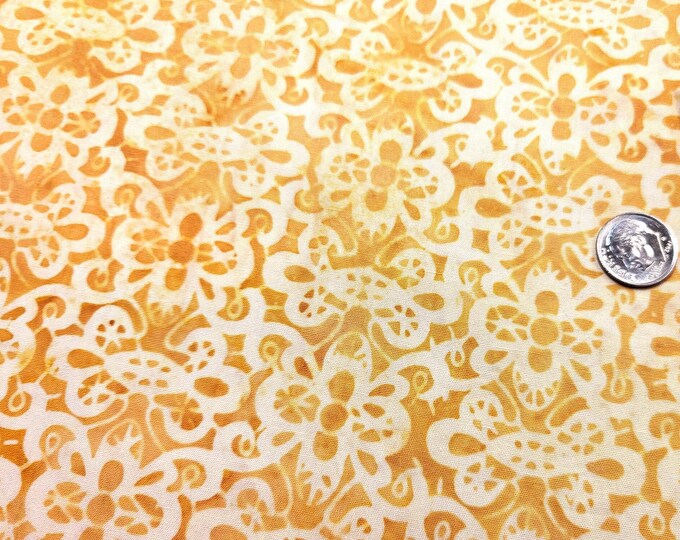 Light Brown and Gold Batik With Filigree Designs Batik by the Half Yard ...