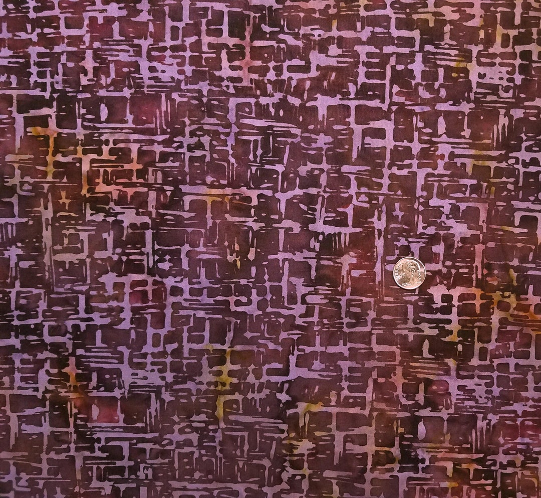 Dark Purple Batik With Grid Pattern Fabric by the Half Yard - Etsy