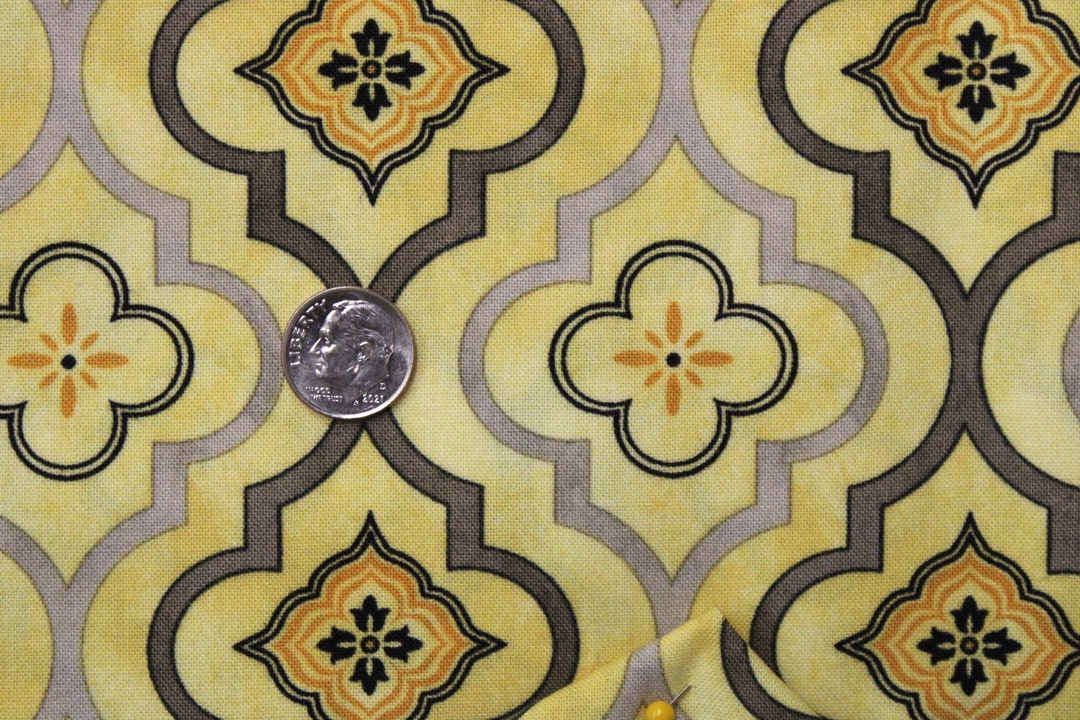 Yellow Quatrefoil Fabric by Cynthia Coulter for Wilmington Prints by ...