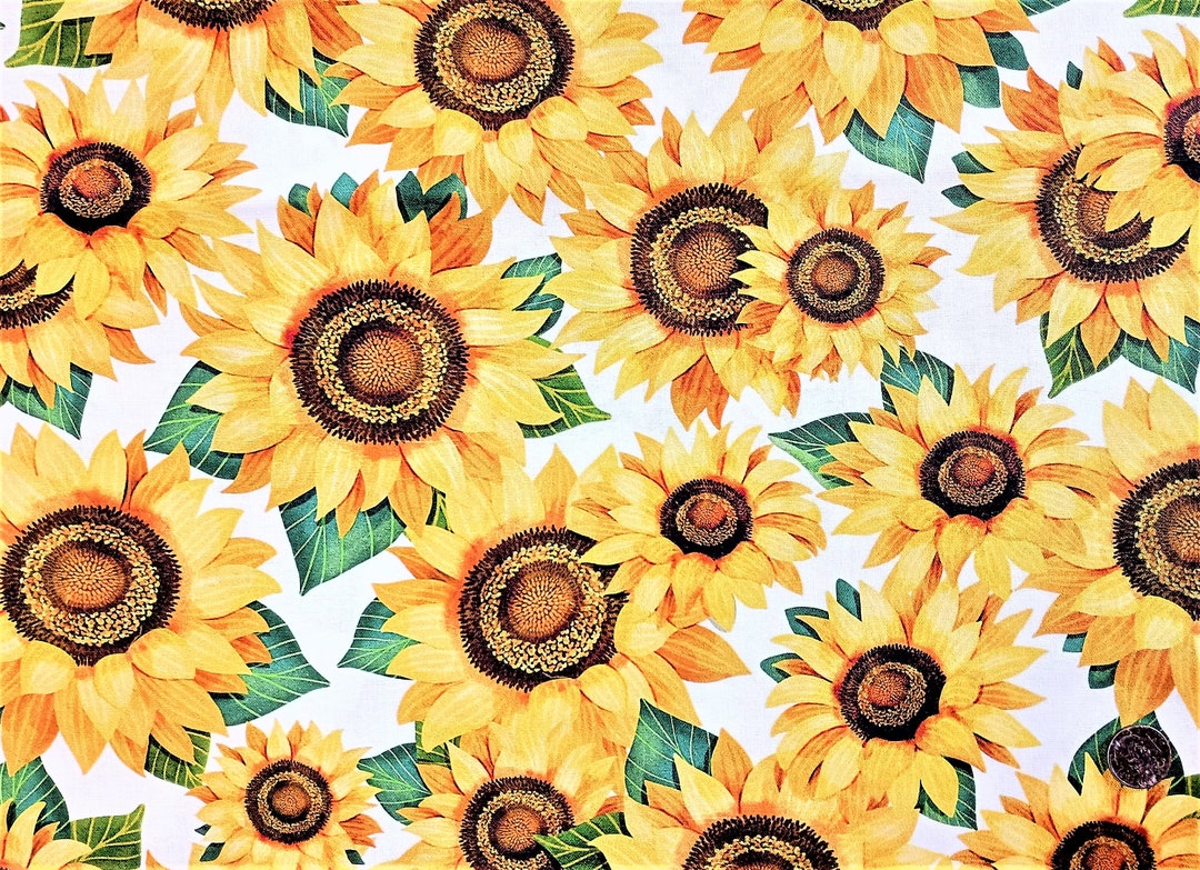 Sunflower Fabric: Sunny Days Cotton Print by the Half Yard 14B 022 - Etsy