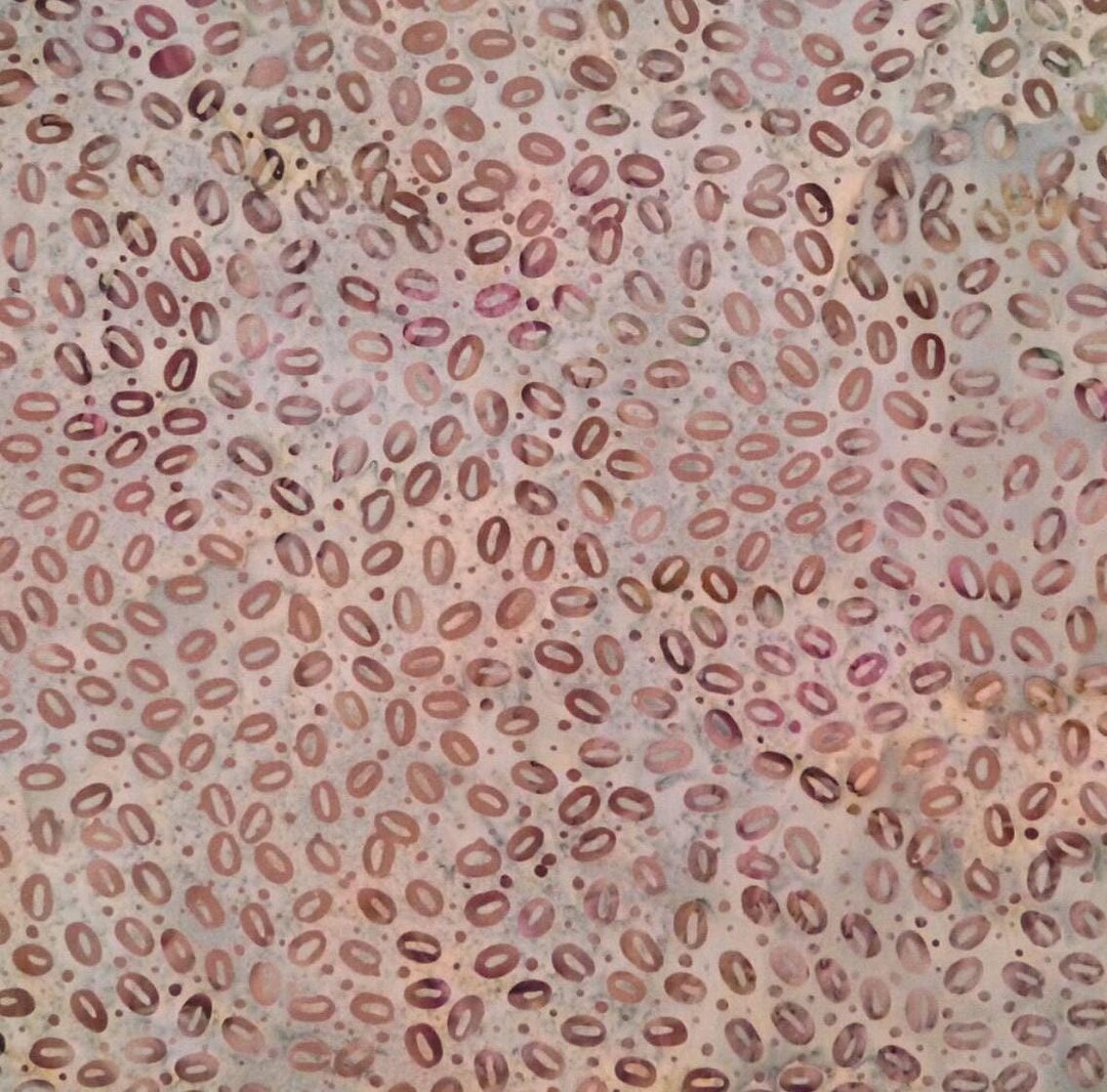 Light Blue and Light Pink Batik With Mauve Circles and Dots Batik by ...