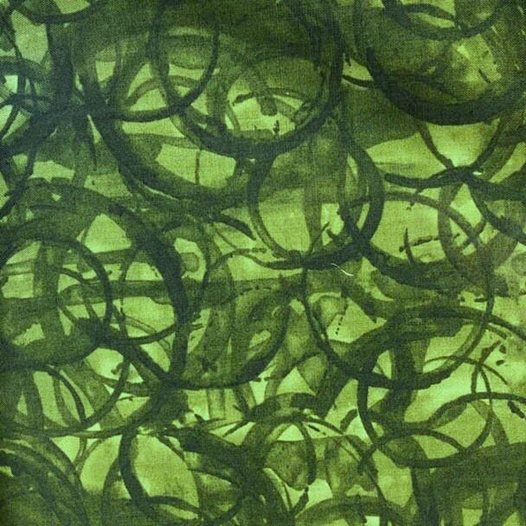 Watermark by Studio E Fabrics Beige Blender With Dark Green Rings ...