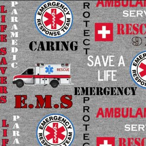 Military Prints by Sykel Enterprises Paramedic EMS Fabric by the Half ...