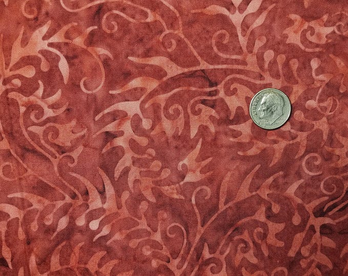 Dark Rust With Light Rusty Red Design by Banyan Batik Fabric by the ...
