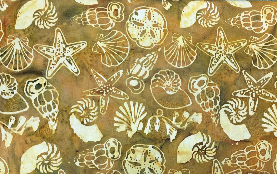 Ocean Themed Batik With Seashells Mariners in Beach Life Desert by ...
