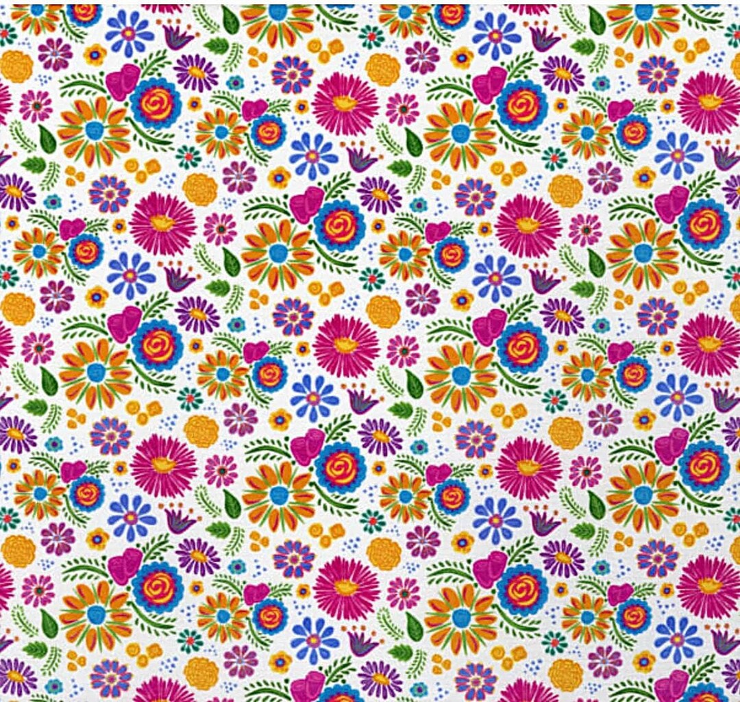 Eleanor by Crafty Chica for Riley Blake Designs White Floral Fabric ...