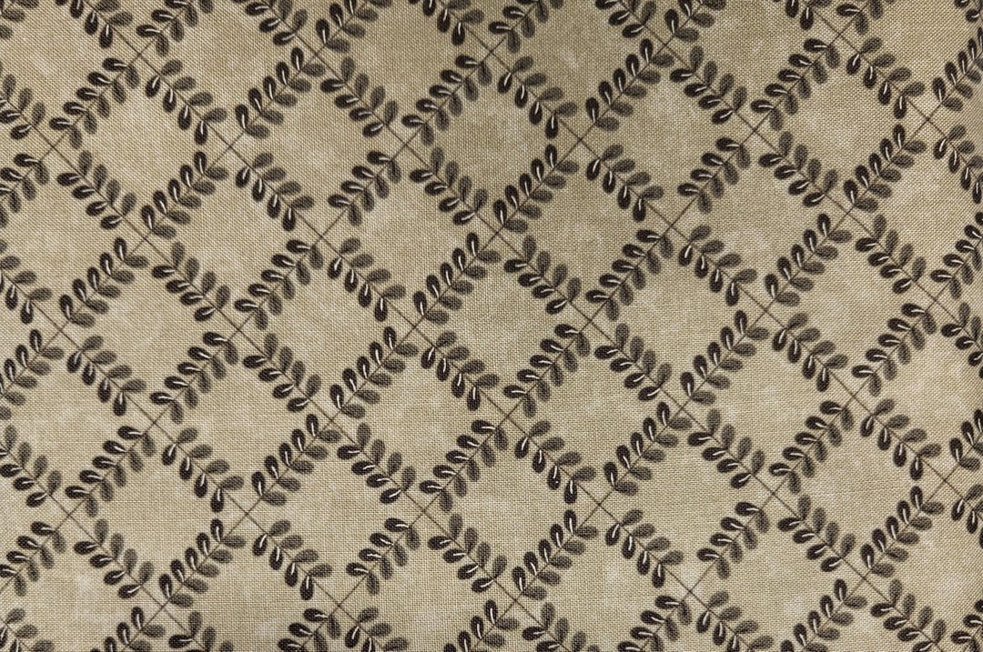 Rambling Rose by Sandy Gervais for Moda Grey-brown Fabric With Leaves ...
