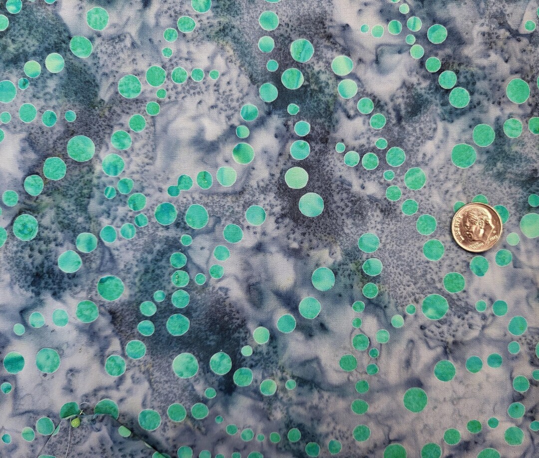 Light Blue Batik With Turquoise Dots Batik Fabric by the Half Yard - Etsy