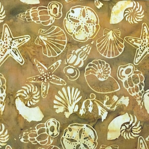Ocean Themed Batik With Seashells Mariners in Beach Life Desert by ...