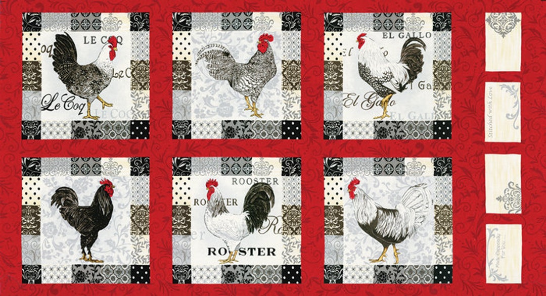 El Gallo by Deb Strain for Moda Fabrics Rooster Fabric Panel 23" X WOF ...