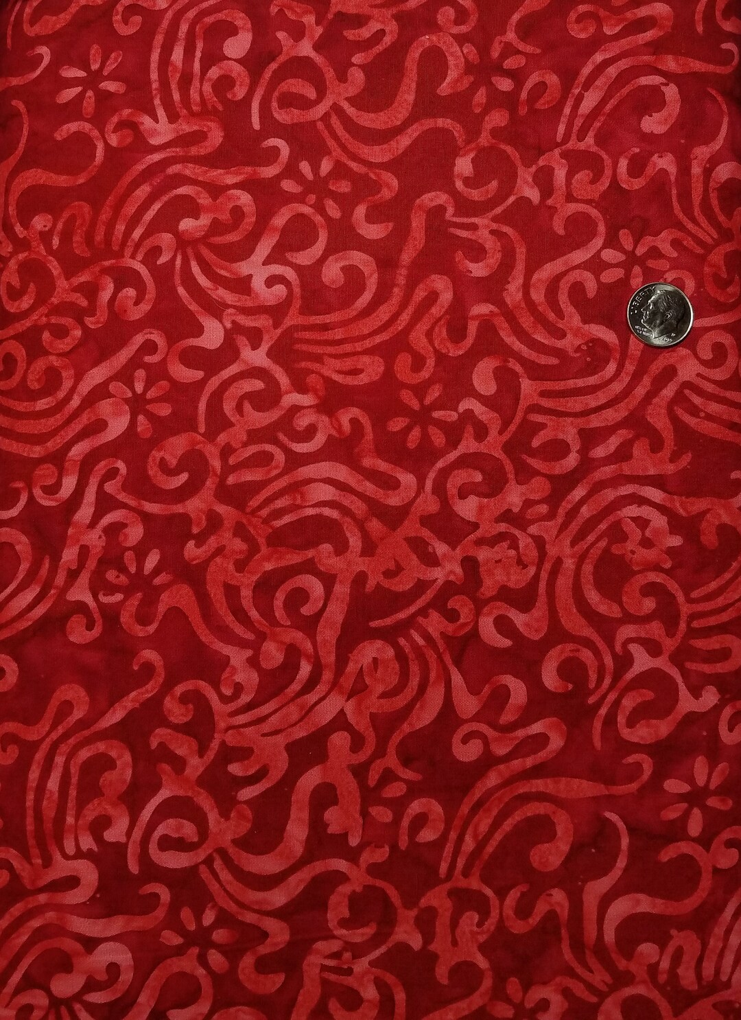 Dark Red With Light Red Batik Fabric by the Half Yard - Etsy