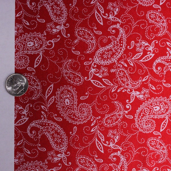 Red Paisley Fabric - Etsy