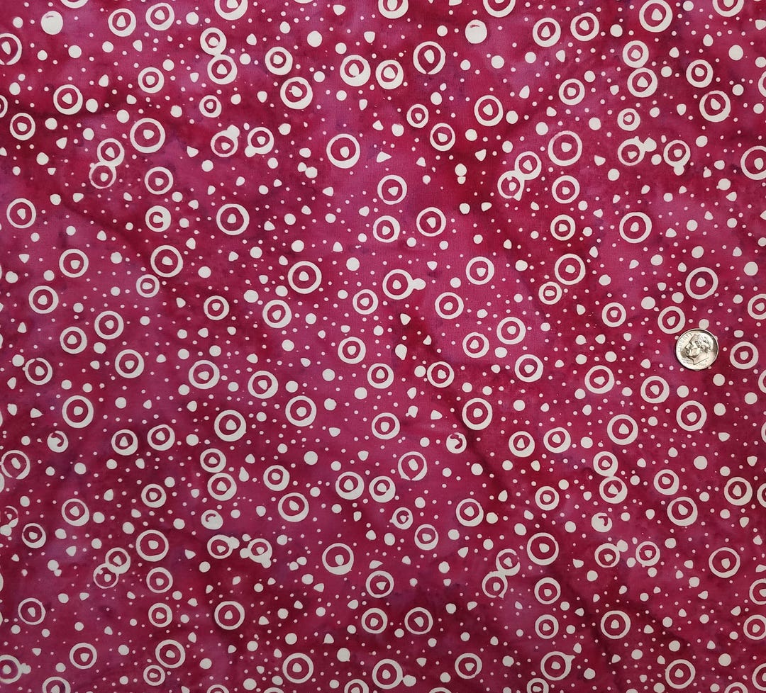 Magenta Batik With White Dots and Circles Batik by the Half Yard - Etsy