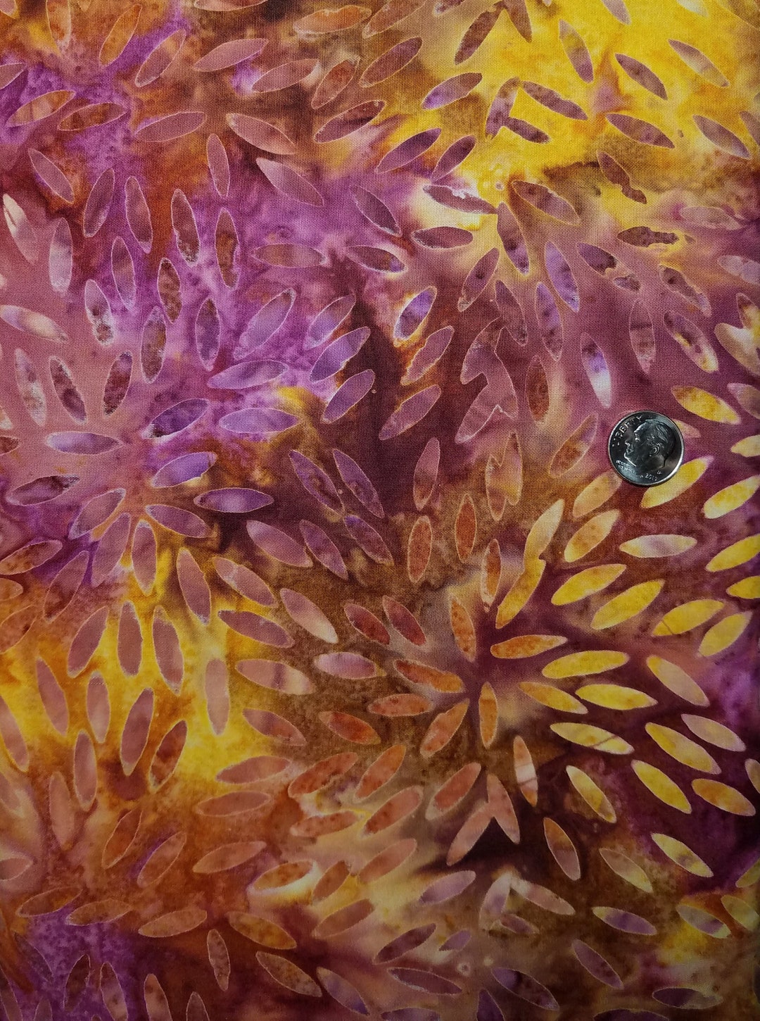 Yellow, Gold, Purple, and Brown Batik Fabric by the Half Yard - Etsy