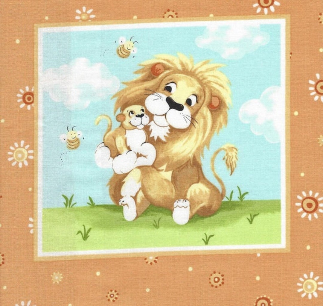 Lyon the Lion by World of Susybee for Hamil Textiles Fabric Panel ...