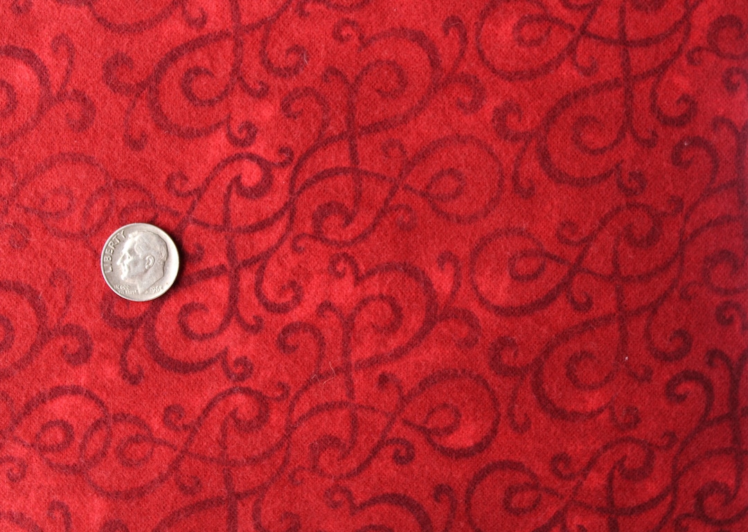 Scroll Red Flannel by Jason Yenter for in the Beginning Fabrics Flannel ...