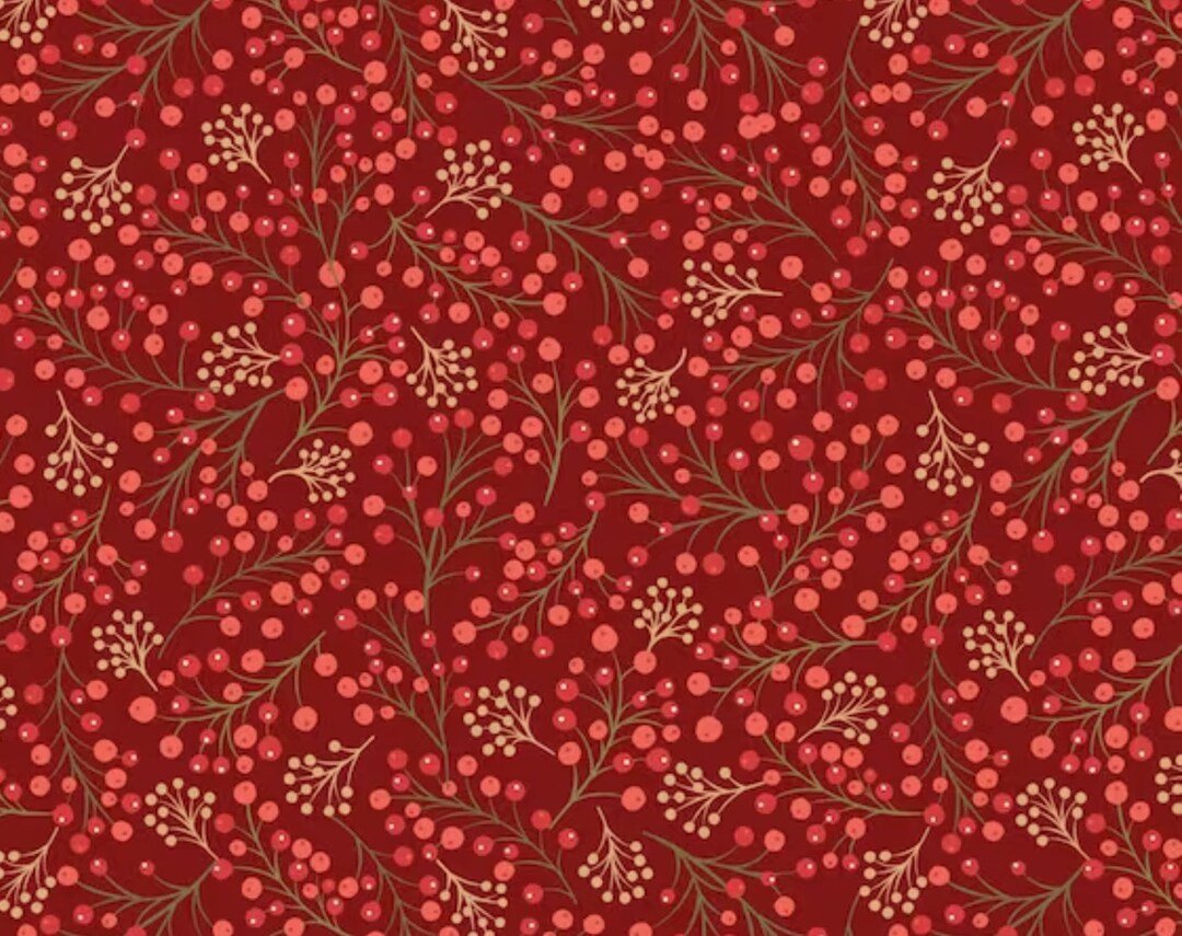 New Forest Winter Berries on Red by Lewis & Irene Winter Berries Red ...