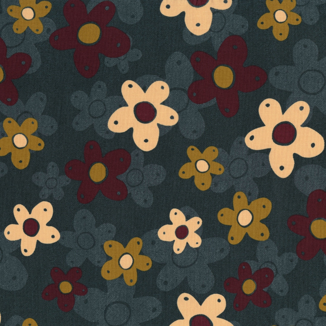 Highland by Lynette Anderson for RJR Fabrics Teal Floral Fabric With ...