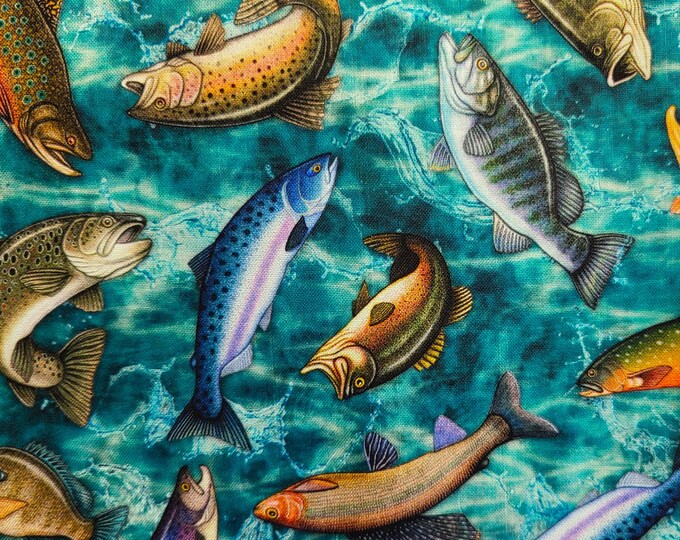 Fresh Catch by Dan Morris Design for Quilting Treasures Various Fish ...