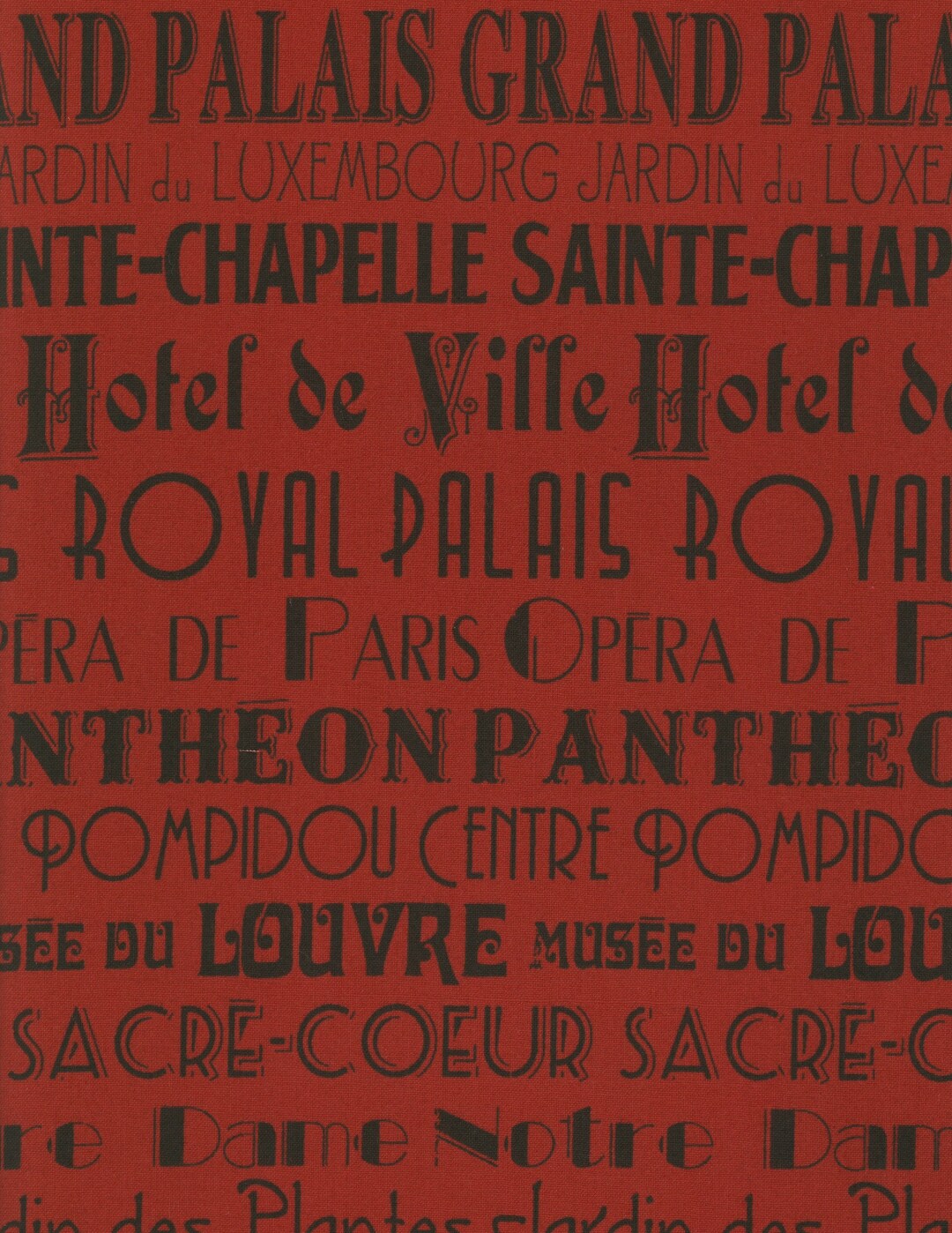 Paris French Tourist Spots Red Fabric by Windham Fabrics by the Half ...