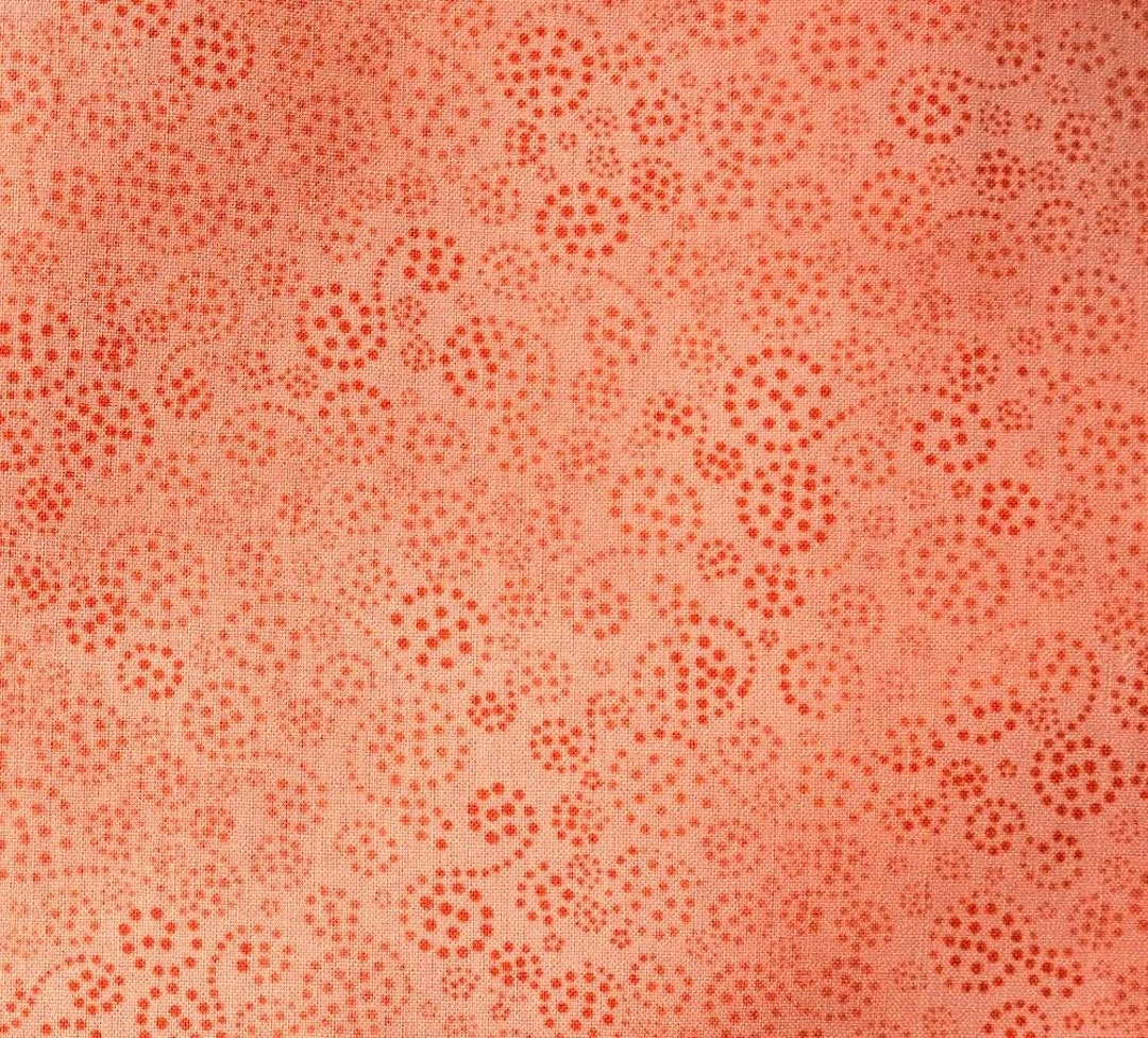 Salmon Pink Dotted Swirls Fabric - Wilmington Prints Blender by the ...