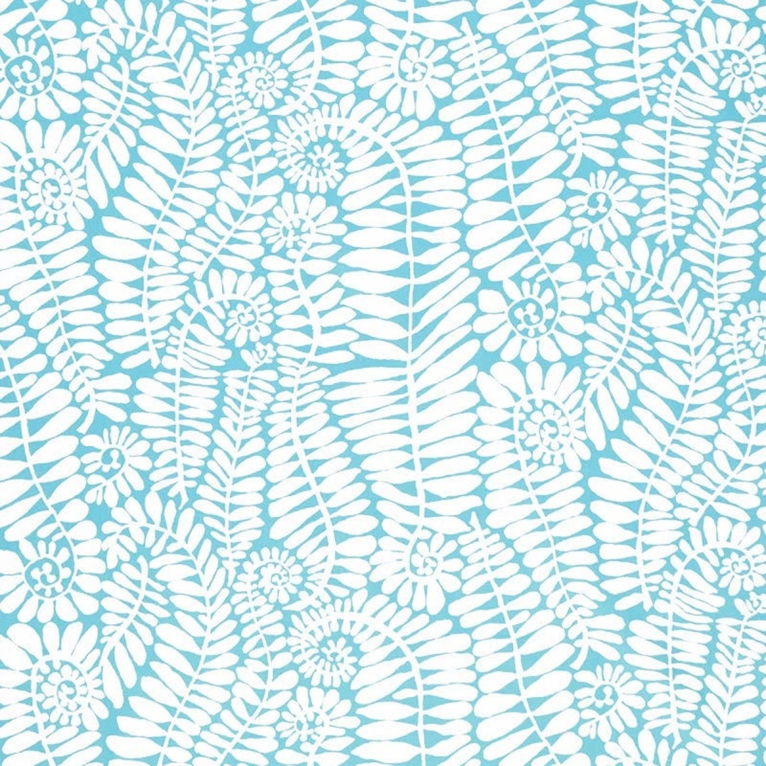 Fronds by Kaffe Fassett for Free Spirit Fabrics Blue Floral Fabric With ...