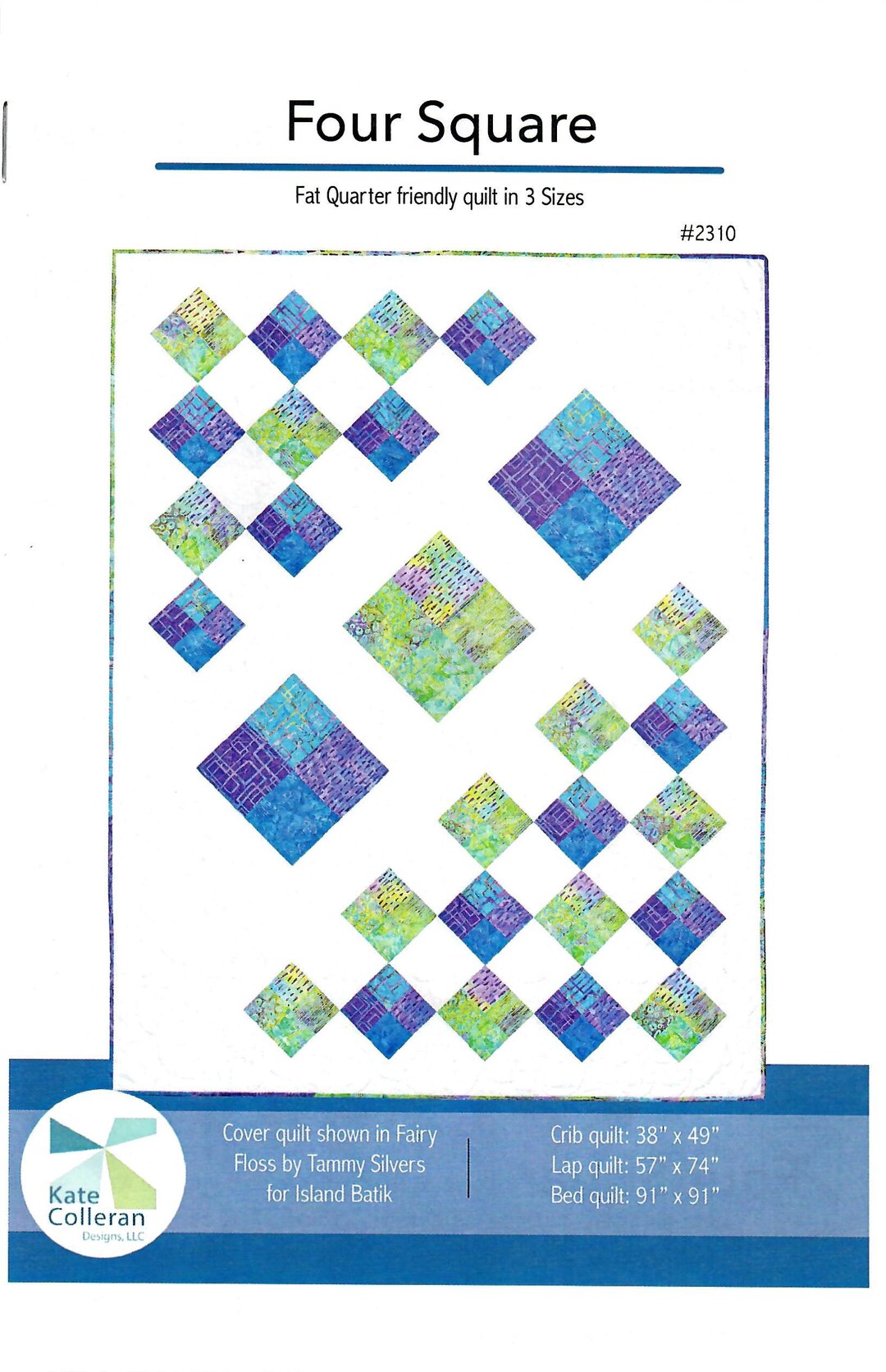 Four Square by Kate Colleran Fat Quarter Friendly Four Square Block ...