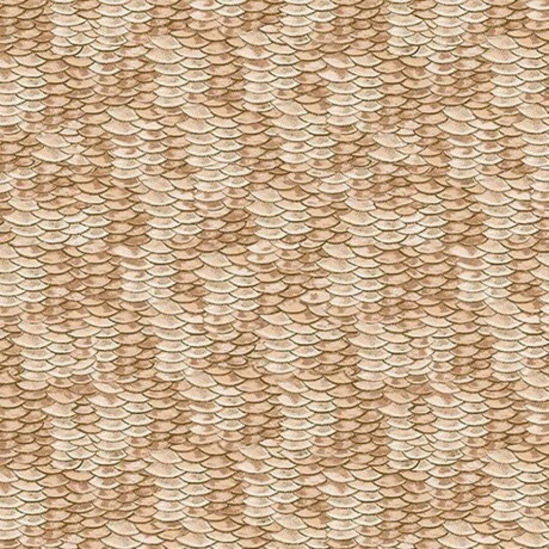 Beige Fish Scales Fabric: Quilting Treasures Cotton by the Half Yard ...