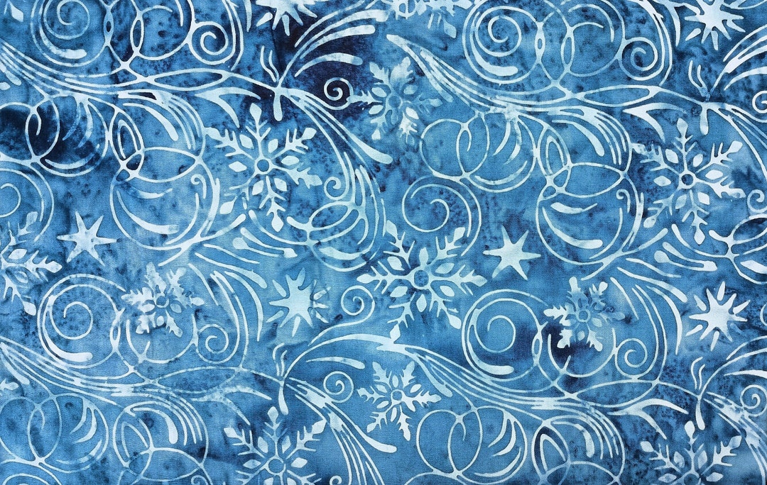 Snowsicle Snowflake Swirls Batik Fabric by the Half Yard - Etsy