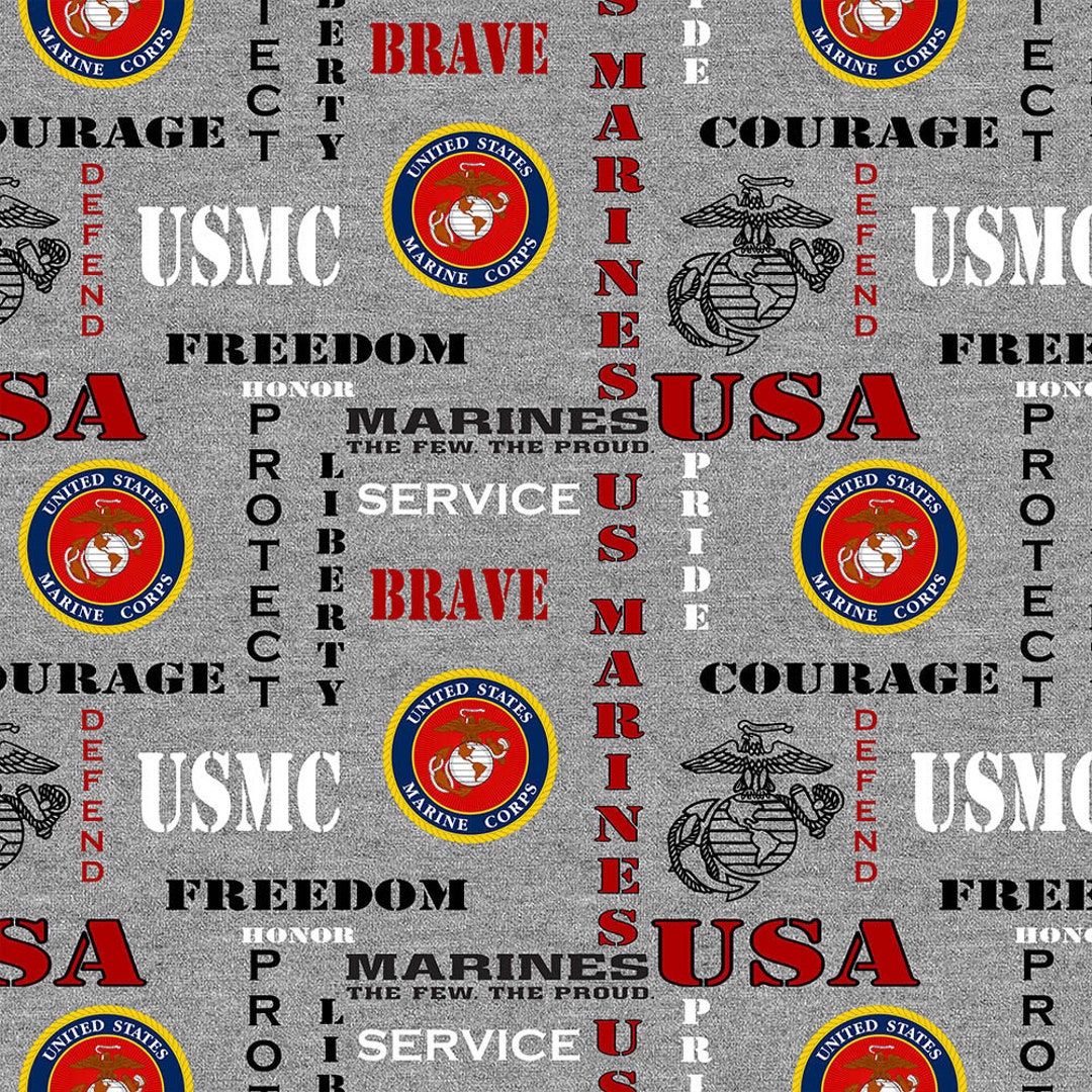 Military Prints by Sykel Enterprises Marine Corps Fabric by the Half ...