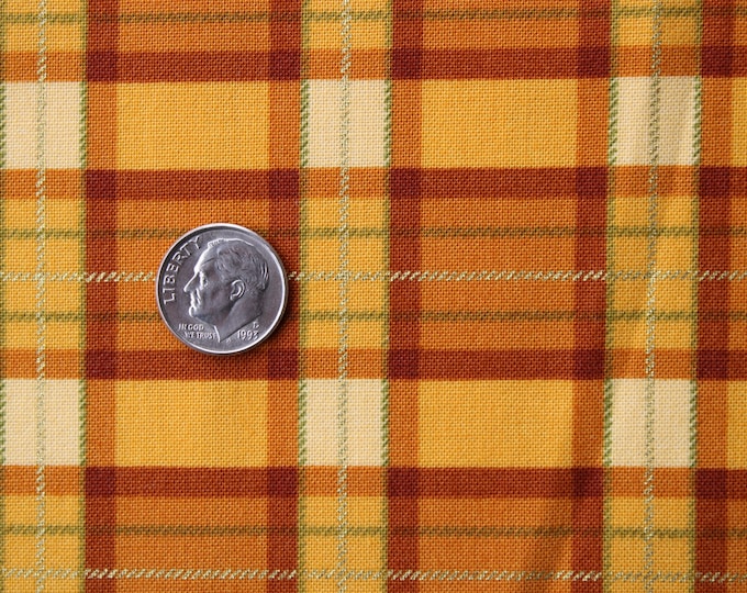 Orange Yellow Plaid Fabric - Harvest Timeless Treasures Fabric 27" X ...