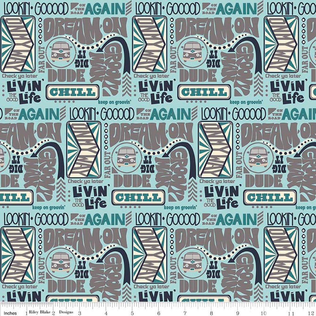 Retro Hippie Van Fabric: Keep on Groovin' Riley Blake Design Fabric by ...