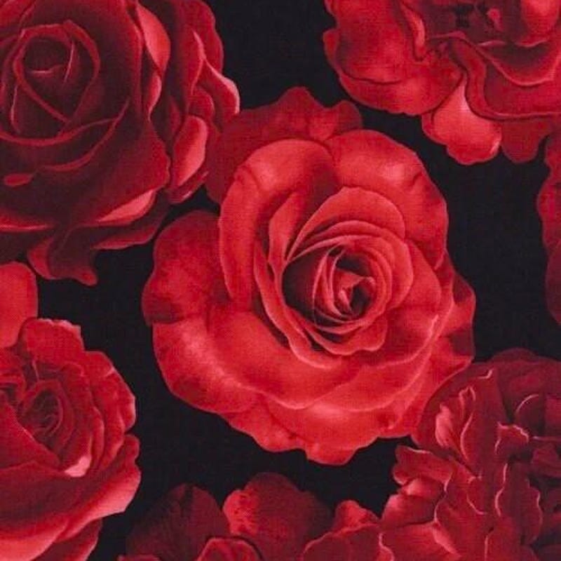 Red Rose Fabric - Etsy