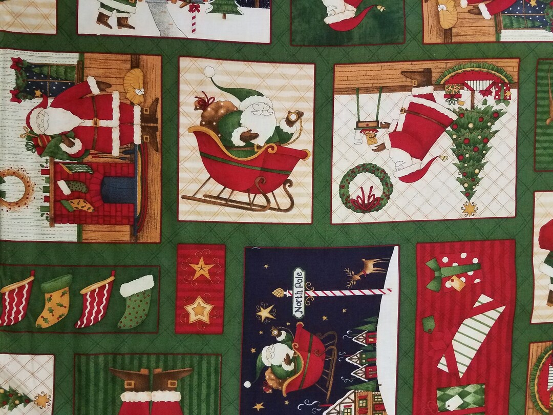 Debbie Mumm Santa's Big Night Fabric Panel - South Sea Imports 23" X ...