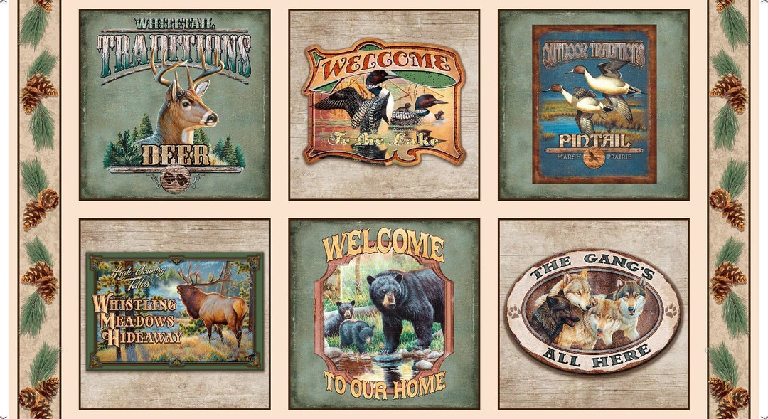 Outdoorsy Forest Fabric Panel North Woods by Cynthie Fisher for ...