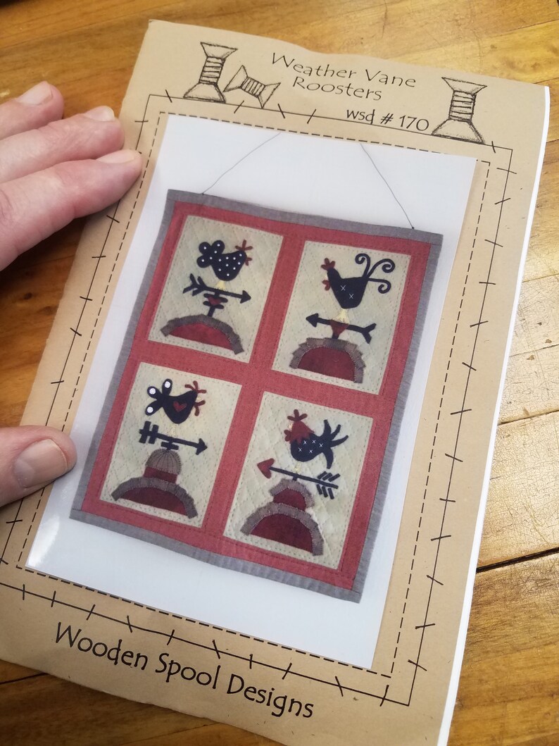 Weather Vane Roosters Wool Applique Kit - Etsy