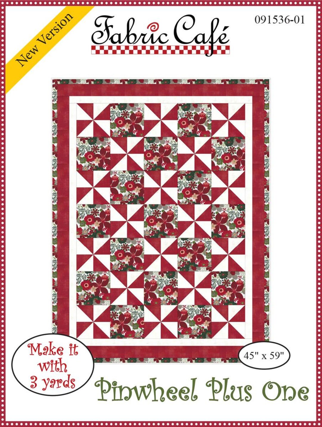 Pinwheel Plus One by Fabric Cafe Pinwheel Block 3 Yard Quilt Pattern - Etsy